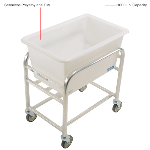 Global Industrial&Bulk Mover Cart with White Tub - 4 Bushel,32-3/4"L x ...