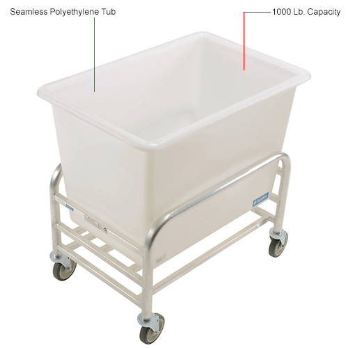 Global Industrial™ Bulk Mover Cart with White Tub, 8 Bushel, 36-1/4"L x ...