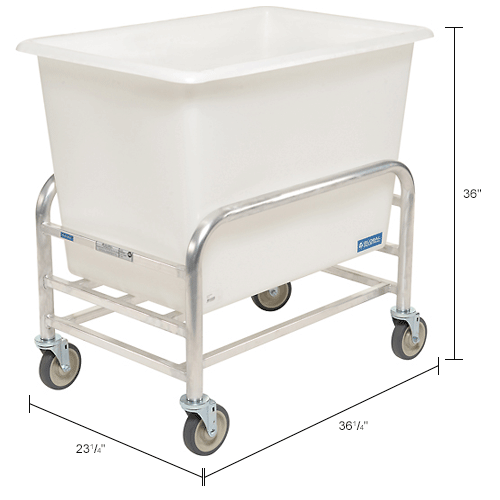 Global Industrial™ Bulk Mover Cart with White Tub, 8 Bushel, 36-1/4"L x ...