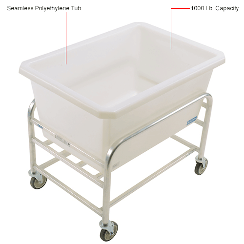 Global Industrial™ Bulk Mover Cart with White Tub, 9 Bushel, 41-1/2"L x ...