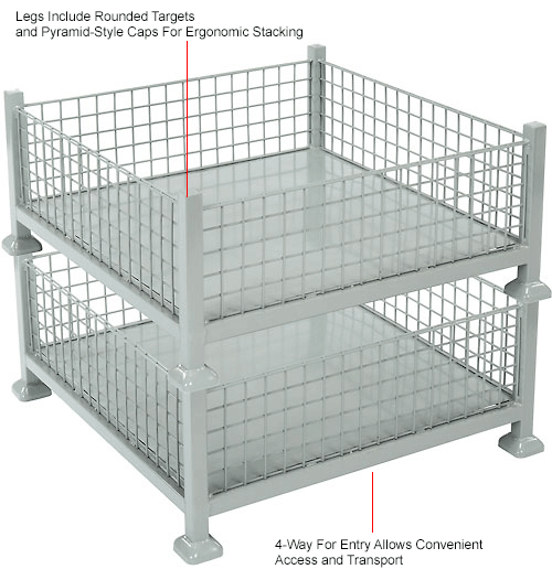 Global Industrial™ Mini-Bulk Container 38x38x16 2600 Lb Capacity - Wire ...