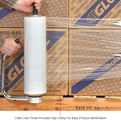 Stretch Wrap, Cast, 60 Gauge, 18"Wx1600'L, Clear - Pkg Qty 4