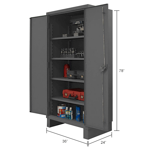 Global Industrial™ 12 Gauge, Gray Heavy Duty Cabinet, 36" W x 24" D x 78" H