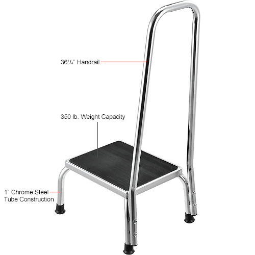 Global Industrial™ Medical Step Stool With Handrail, Non-Skid Rubber ...