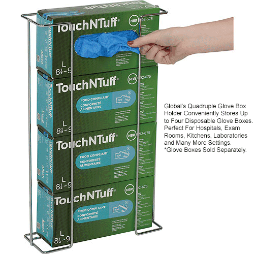 Global Industrial™ Quadruple Glove Box Holder, Wire Steel, 11-15/16"W x ...