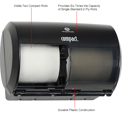 Compact® 2-Roll Side-By-Side Coreless High-Capacity Toilet Paper ...