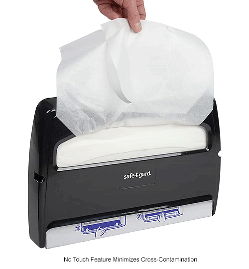 Safe-T-Gard® 1/2-Fold Toilet Seat Cover Dispenser By GP Pro, Black, 1 ...