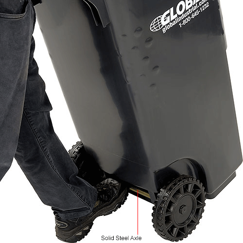 Global Industrial™ Mobile Trash Container, 35 Gallon Gray