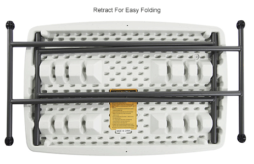 Interion® Adjustable Height Plastic Folding Table, 20" x 30", White