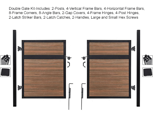 Estate 10'W x 6'H King Cedar Aluminum/Composite Adjustable Fence Double ...