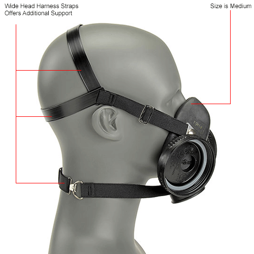 MSA Comfo Classic® Half-Mask Respirator, Medium, 808074