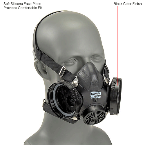 MSA Comfo Classic® Half-Mask Respirator, Small, 808075