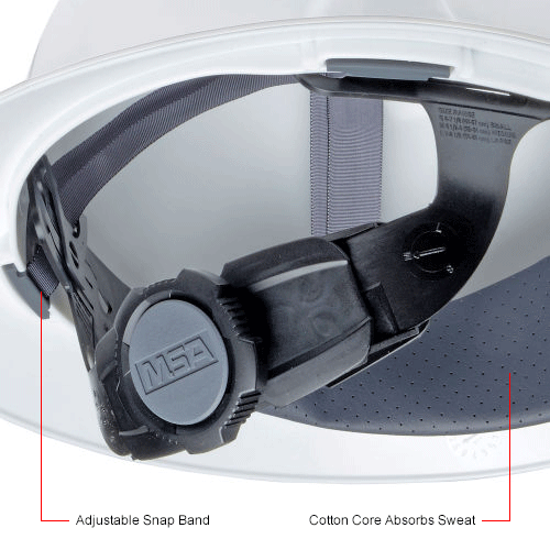 MSA V-Gard® Hard Hats, Full Brim, Fas-Trac® Suspension, White, 475369