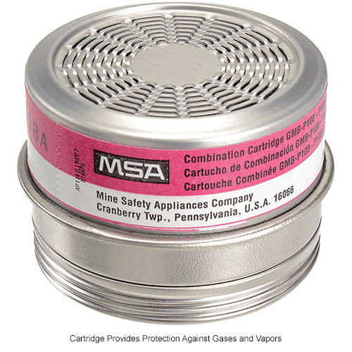 MSA Comfo® Respirator Cartridges, Acid Gas/P100, 6/Box, 815179