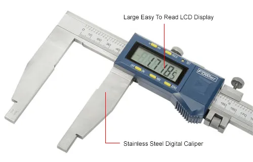Fowler 54 100 024 1 Xtra Range 0 24 600MM Elongated Jaws Stainless Digital Caliper W Data Output