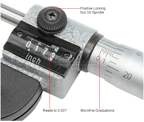Fowler 52-224-001-1 0-1" Mechanical Outside Micrometer W/Digital ...