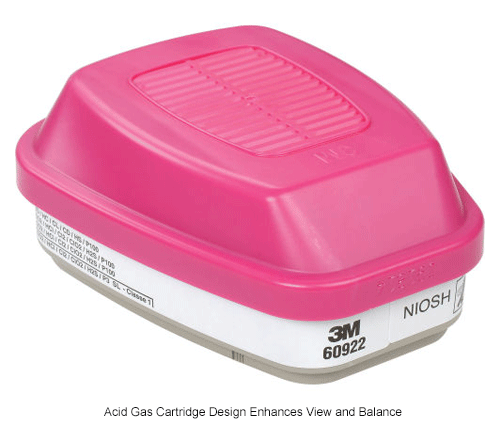 3M™ 60922 Acid Gas Cartridge/Filter, P100, 2/Bag