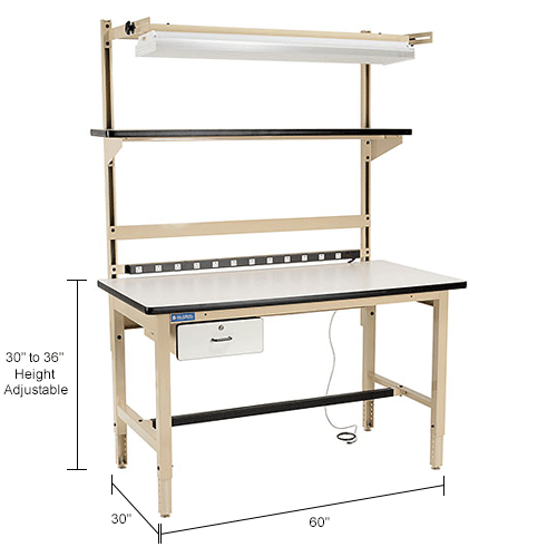 Global Industrial™ Bench-In-A-Box Standard Workbench, ESD Laminate Top ...