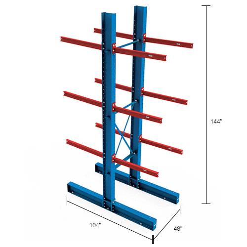 Global Industrial™ Double Sided I-Beam Cantilever Rack Starter, 144 ...