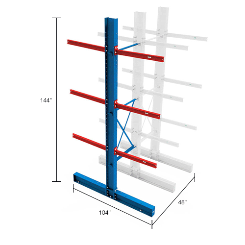 Global Industrial™ Double Sided I-Beam Cantilever Rack Add-On, 144 ...