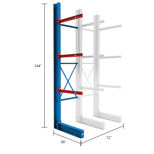 Global Industrial™ Single Sided I-Beam Cantilever Rack Add-On, 144 ...