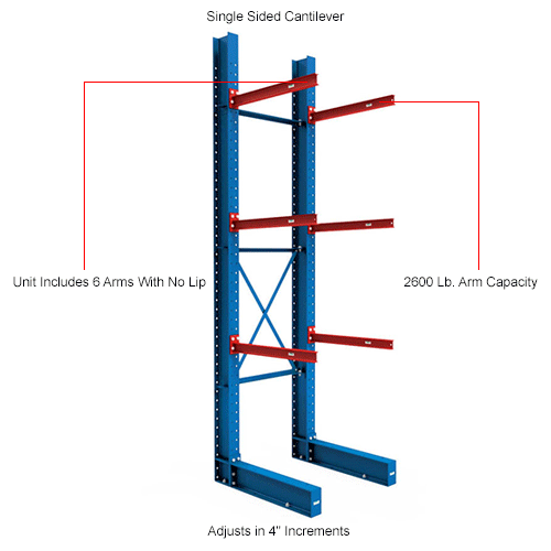Global Industrial™ Single Sided I-Beam Cantilever Rack Starter, 144 ...