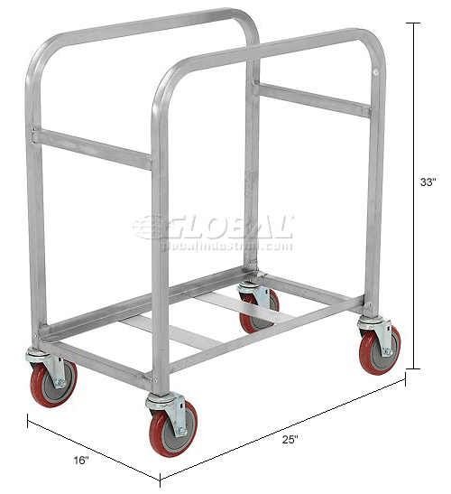 Winholt Mobile Stainless Steel Lug Cart SS-L-2 Capacity 2 Lug, 25"L x ...