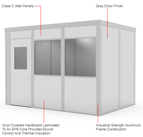 Global Industrial™ Modular Inplant Office W/2 Windows, Class C, 8'Wx12 ...