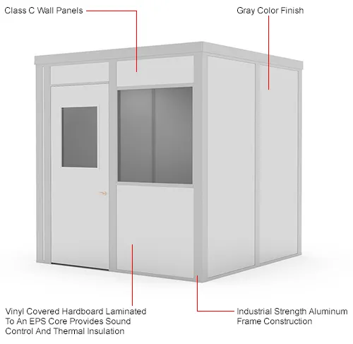 Global Industrial™ Modular Inplant Office W/1 Window, Class C, 8'Wx8'D ...