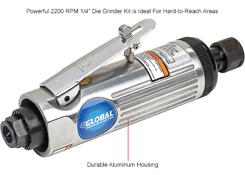 Global Industrial™ Die Grinder Kit, 1/4" Air Inlet, 22000 RPM ...