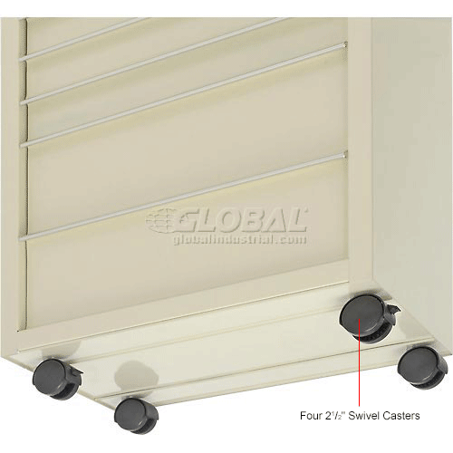 Lakeside® BV05 Classic 5-Drawer Medical Bedside Cart, Key Lock, Beige