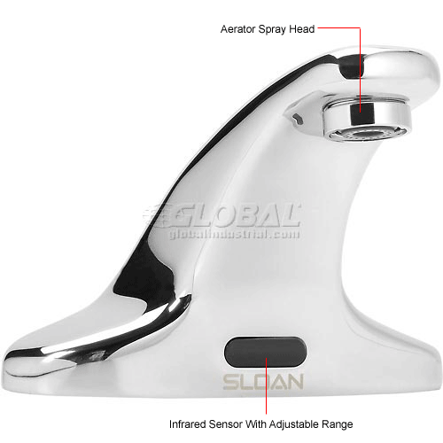 Sloan® SF-2350 Sensor Activated Faucet, Below Deck Manual Mixing Valve ...