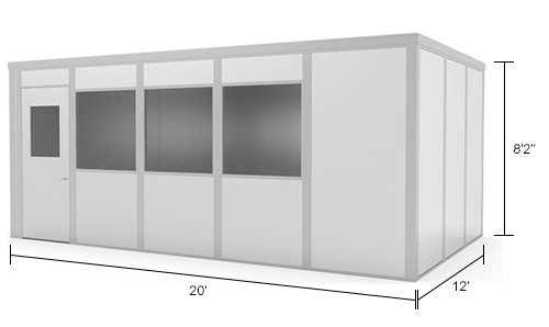 Global Industrial™ Modular Inplant Office W/3 Windows, Class A, 12'Wx20 ...