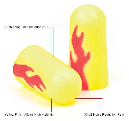 E-A-Rsoft™ Yellow Neon Blasts™ Foam Earplugs, Ear 312-1252, 200-Pair
