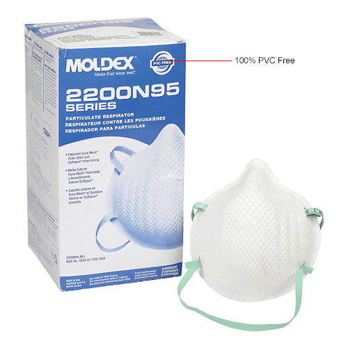 Moldex 2200 Series N95 Particulate Respirator Mask, Low Profile, 20/Box ...