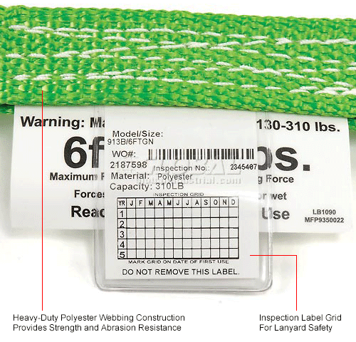 Miller BackBiter® Tie-Back Lanyard, 6-ft, 913B/6FTGN