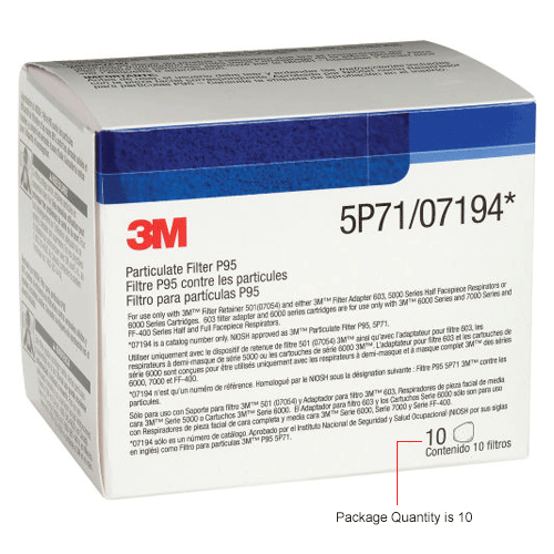 3M™ Particulate Filter 5P71/07194(AAD), P95 Respiratory Protection, 10/Box | B313321 ...