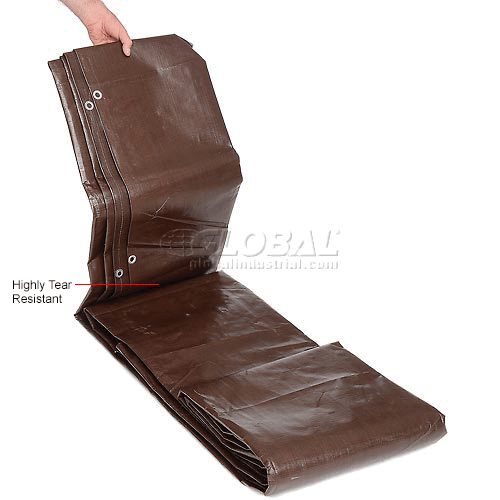 16' x 20' Super Heavy Duty 8 oz. Tarp Brown - BR16x20