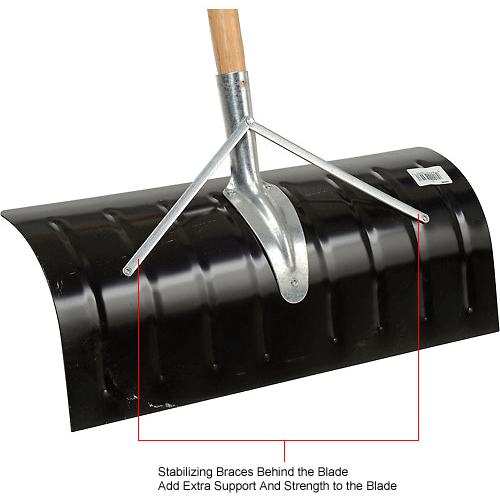 TrueTemper® 1644300 24" Steel Blade Snow Pusher Shovel W/ Straight Wood ...