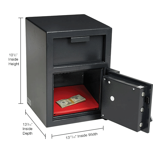 SentrySafe Front Loading Depository Safe DH-074E - 14"W x 15-5/8"D x 20"H, Black | B375957 ...