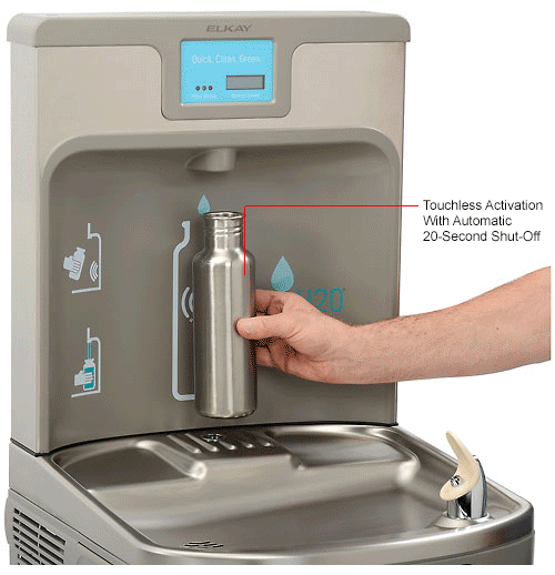 Elkay EZH2O Enhanced Water Bottle Refilling Station, Bi-Level, Filtered, Stainless