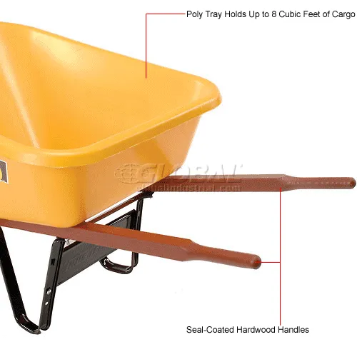 Ames RP810 8 Cubic Foot Poly Wheelbarrow With Dual Wheels