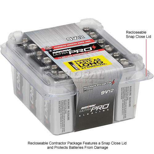 Rayovac® Alkaline Ultra Pro™ 9V 12 Battery Contractor Pack