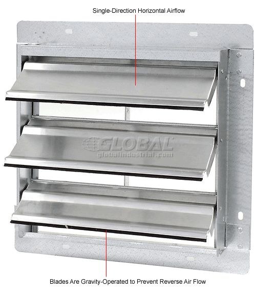 Exhaust Shutter 12" - 556-STD-12 | B484671 - GLOBALindustrial.com