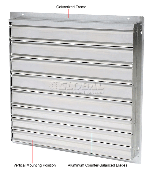 Exhaust Shutter 30" - 556-STD-30 | B484675 - GLOBALindustrial.com