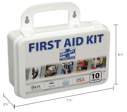 Pac-Kit® Weatherproof Plastic ANSI Plus Pac-Kit® #10 First Aid Kit