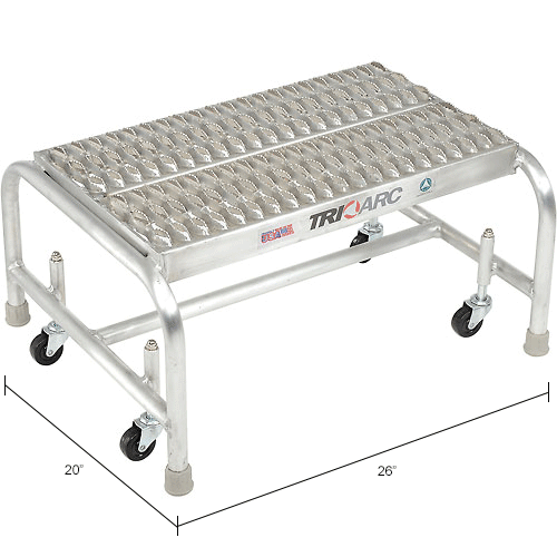 Ladders | Step Stands | 1 Step Mobile Aluminum Step Stand w/ Grip Strut ...