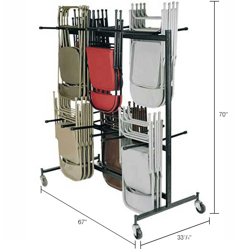 Interion® Chair and Table Cart - Double Tier - Holds 42 Chairs & 8-10 ...