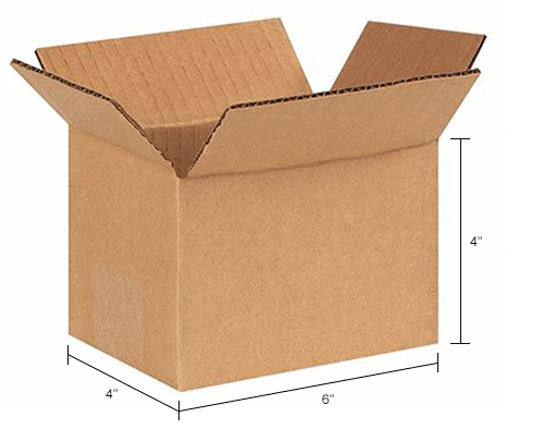 Cardboard Corrugated Boxes 6" x 4" x 4" 200#/ECT-32 - Pkg Qty 25 ...