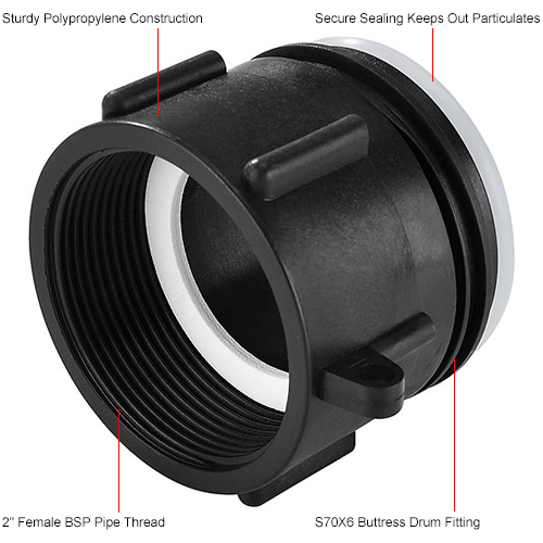 Global Industrial™ S70X6 European Male Buttress to 2" Female BSP Pipe ...